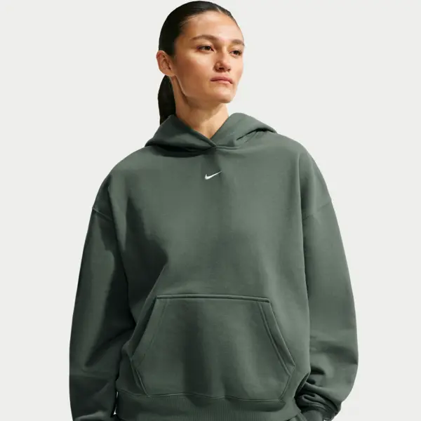 Nike Studio Fleece Medium Weight Oversized Pullover Hoodie - Green