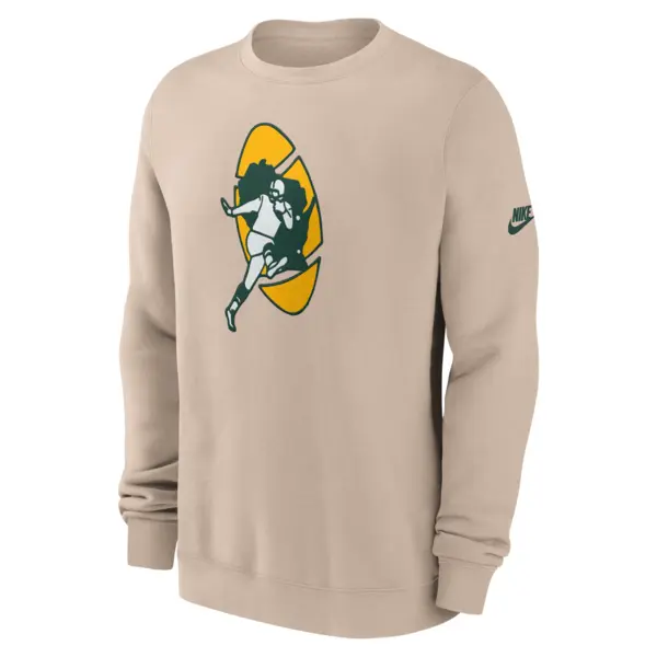Nike Green Bay Packers Rewind Club Nfl Pullover Crew - Brown