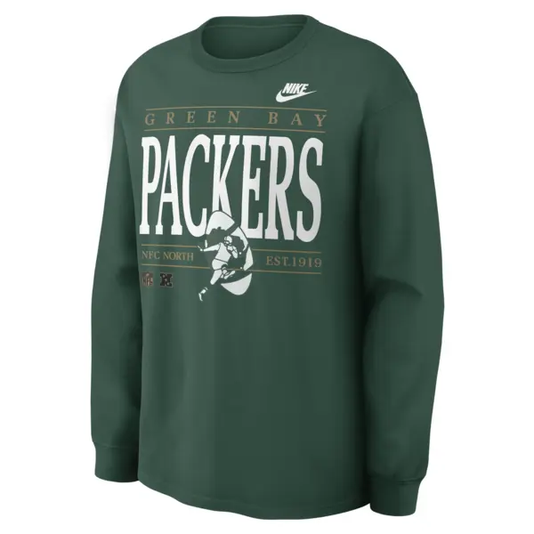Nike Bay Packers Rewind Max90 Nfl Long-sleeve T-shirt - Green