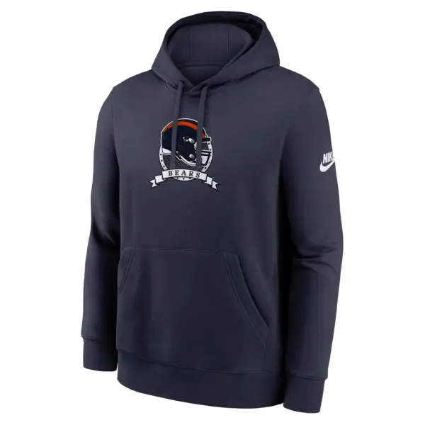Nike Chicago Bears Rewind Club Nfl Pullover Hoodie - Blue