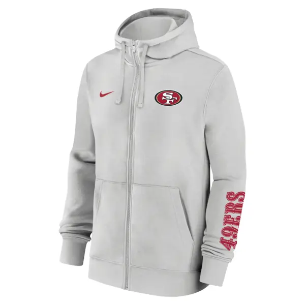 Nike San Francisco 49ers Club Nfl Full-zip Hoodie - Grey