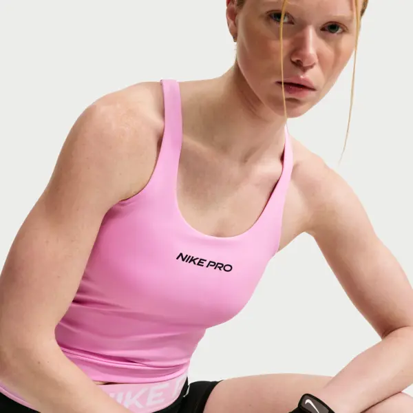 Nike Pro Sculpt -support Padded Sports Bra Tank Top - Pink