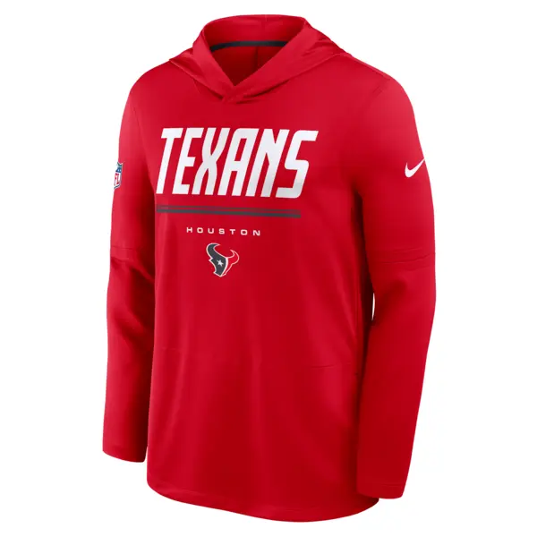 Nike Houston Texans Sideline Dri-fit Nfl Long-sleeve Hooded Top - Red