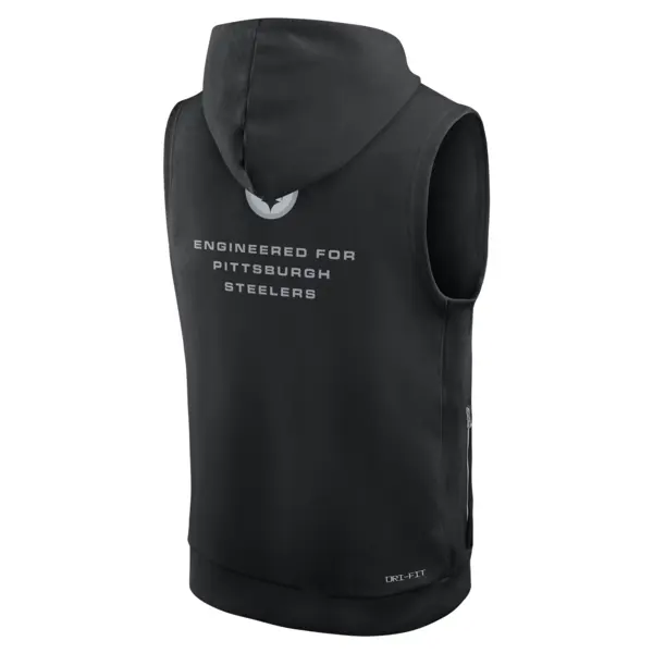 Nike Pittsburgh Steelers Sideline Dri-fit Nfl Sleeveless Pullover Hoodie - Black