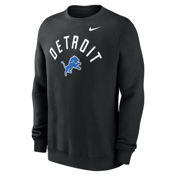 Nike Detroit Lions Club Nfl Pullover Crew - Black