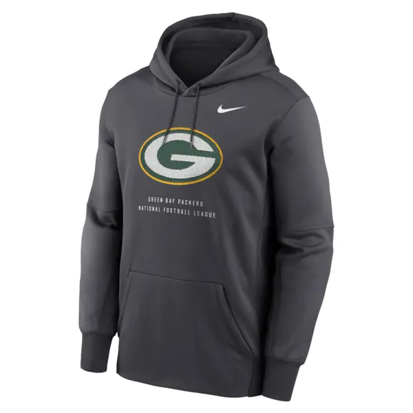 Nike Green Bay Packers Therma Nfl Pullover Hoodie - Grey