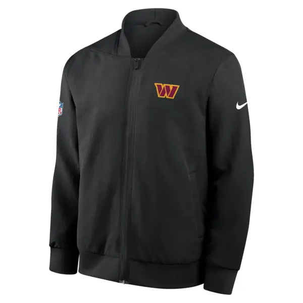 Nike Washington Commanders Sideline Nfl Full-zip Bomber Jacket - Black