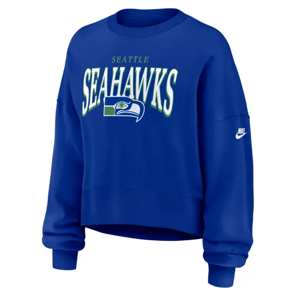 Nike Seattle Seahawks Rewind Phoenix Nfl Oversized Pullover Crew