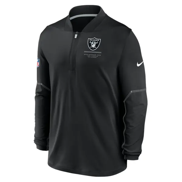 Nike Las Vegas Raiders Sideline Dri-fit Nfl 1/2-zip Top - Black