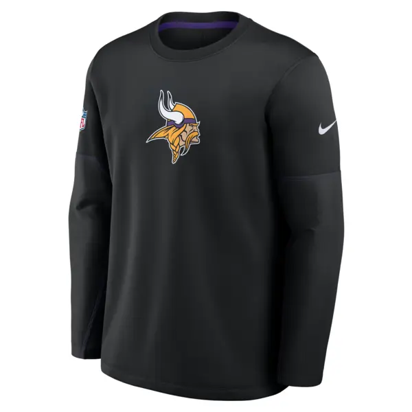 Nike Minnesota Vikings Sideline Coaches Therma-fit Nfl Long-sleeve T-shirt - Black