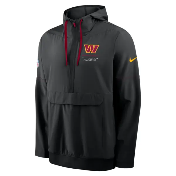 Nike Washington Commanders Sideline Anorak Nfl 1/2-zip Hooded Jacket - Black