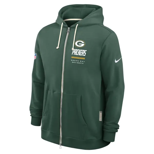 Nike Bay Packers Sideline Standard Issue Dri-fit Nfl Full-zip Hoodie - Green