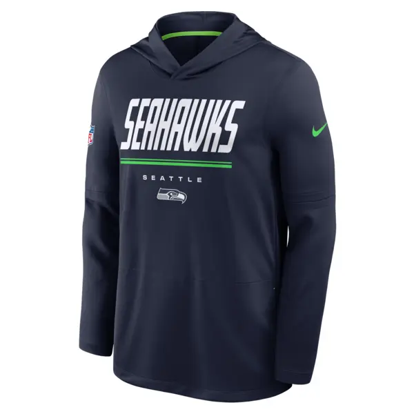 Nike Seattle Seahawks Sideline Dri-fit Nfl Long-sleeve Hooded Top - Blue
