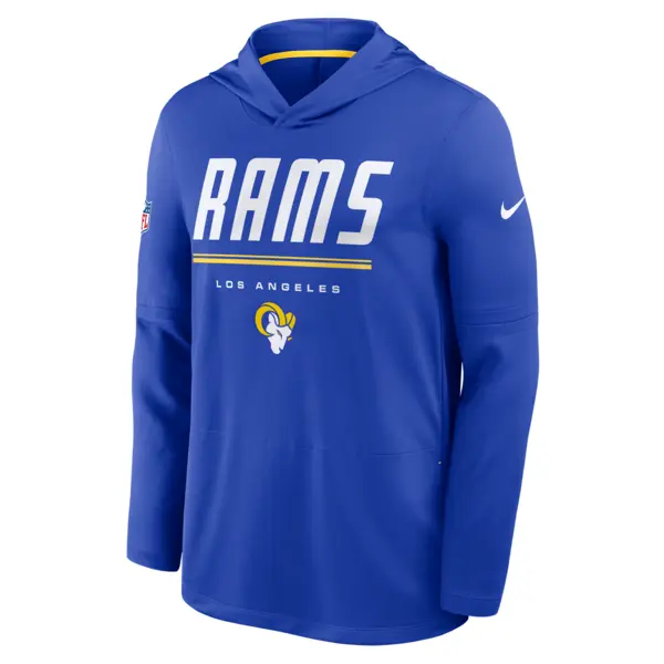 Nike Los Angeles Rams Sideline Dri-fit Nfl Long-sleeve Hooded Top - Blue