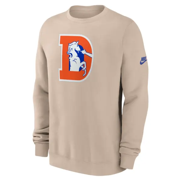 Nike Denver Broncos Rewind Club Nfl Pullover Crew - Brown