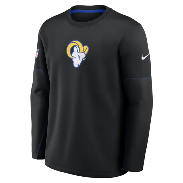 Nike Los Angeles Rams Sideline Coaches Therma-fit Nfl Long-sleeve T-shirt - Black