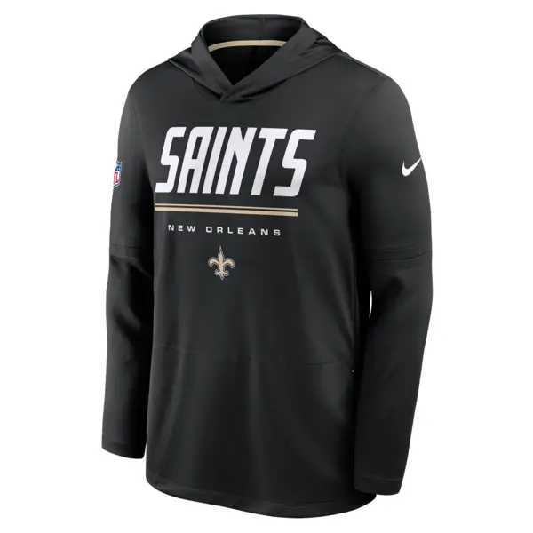 Nike New Orleans Saints Sideline Dri-fit Nfl Long-sleeve Hooded Top - Black