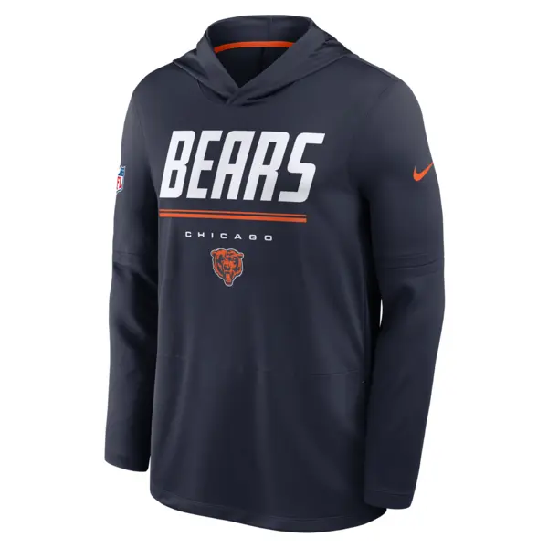 Nike Chicago Bears Sideline Dri-fit Nfl Long-sleeve Hooded Top - Blue