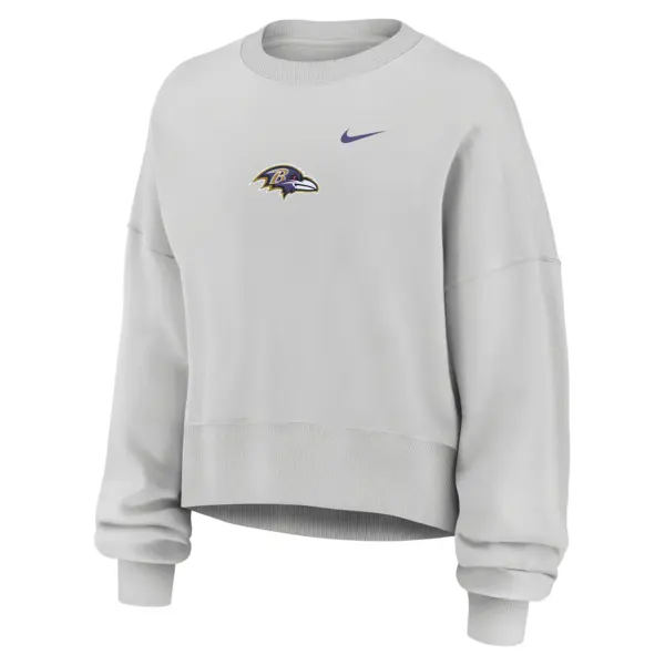 Nike Baltimore Ravens Primetime Phoenix Nfl Oversized Pullover Crew - Grey