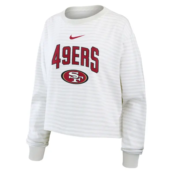 Nike San Francisco 49ers Primetime Cropped Long-sleeve T-shirt - White