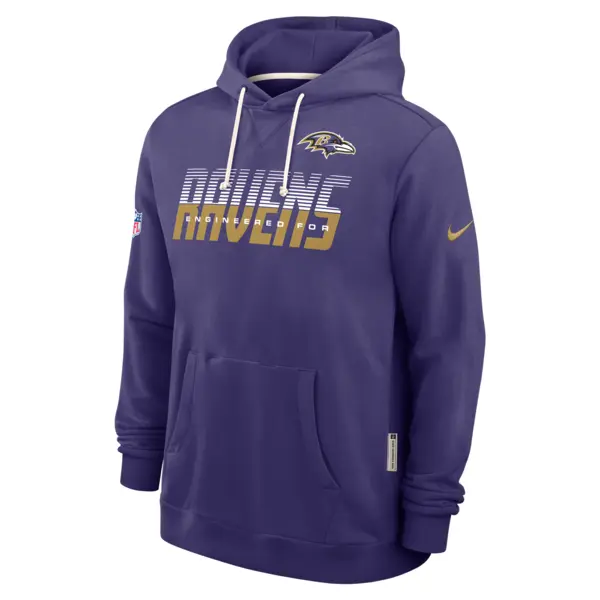 Nike Baltimore Ravens Sideline Standard Issue Dri-fit Nfl Pullover Hoodie - Purple