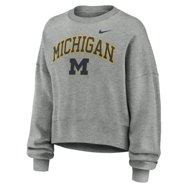 Nike Michigan Phoenix Arch College Pullover Crew - Grey