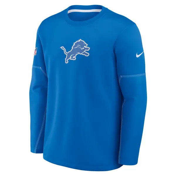 Nike Detroit Lions Sideline Coaches Therma-fit Nfl Long-sleeve T-shirt - Blue