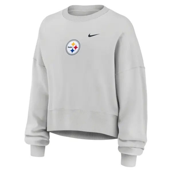 Nike Pittsburgh Steelers Primetime Phoenix Nfl Oversized Pullover Crew - Grey