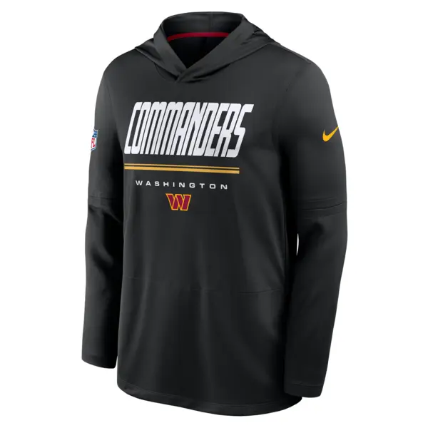 Nike Washington Commanders Sideline Dri-fit Nfl Long-sleeve Hooded Top - Black