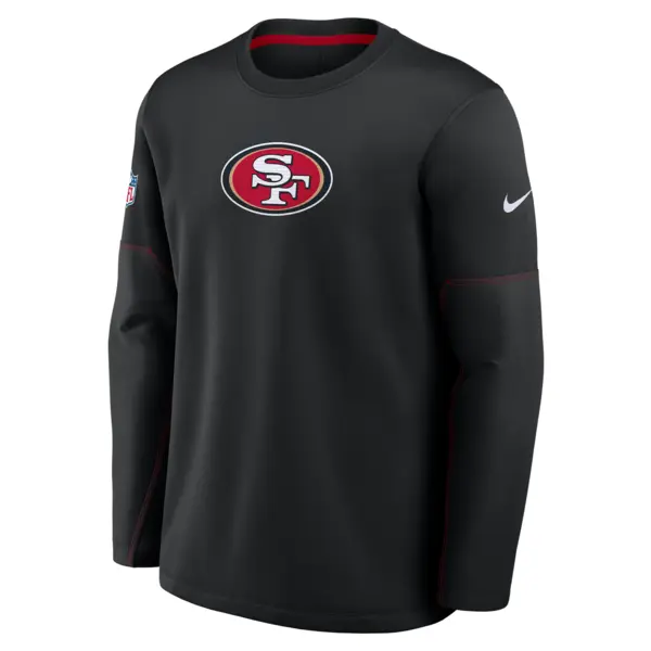 Nike San Francisco 49ers Sideline Coaches Therma-fit Nfl Long-sleeve T-shirt - Black