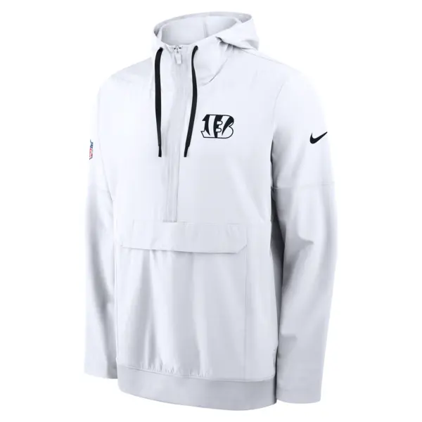 Nike Cincinnati Bengals Alt Anorak Nfl 1/2-zip Hooded Jacket - White