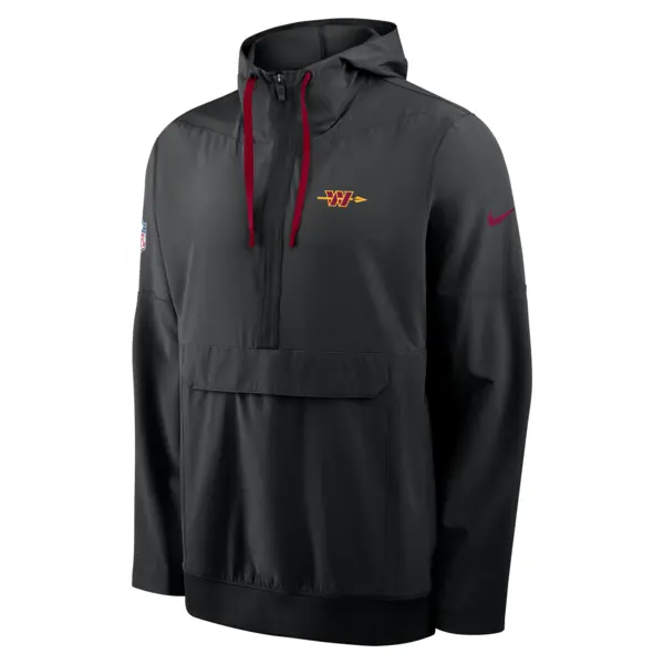 Nike Washington Commanders Alt Anorak Nfl 1/2-zip Hooded Jacket - Black