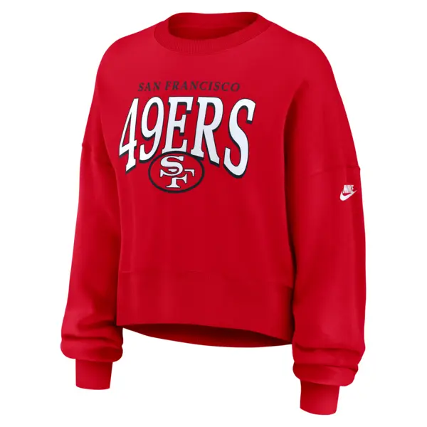 Nike San Francisco 49ers Rewind Phoenix Nfl Oversized Pullover Crew - Red