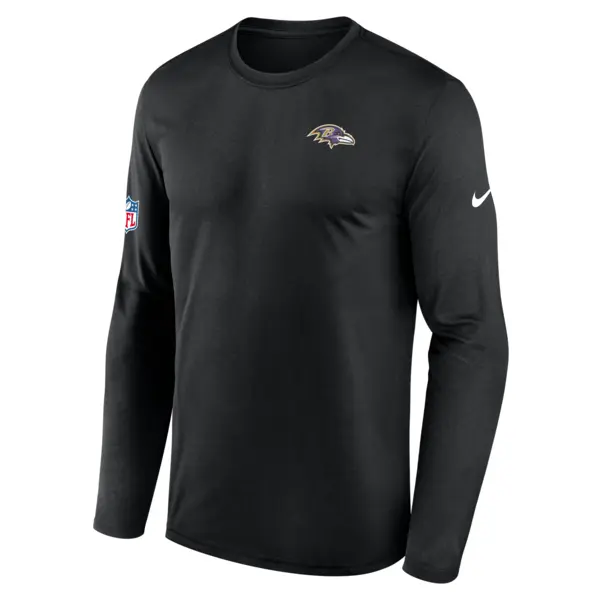 Nike Baltimore Ravens Alt Legend Logo Dri-fit Nfl Long-sleeve T-shirt - Black