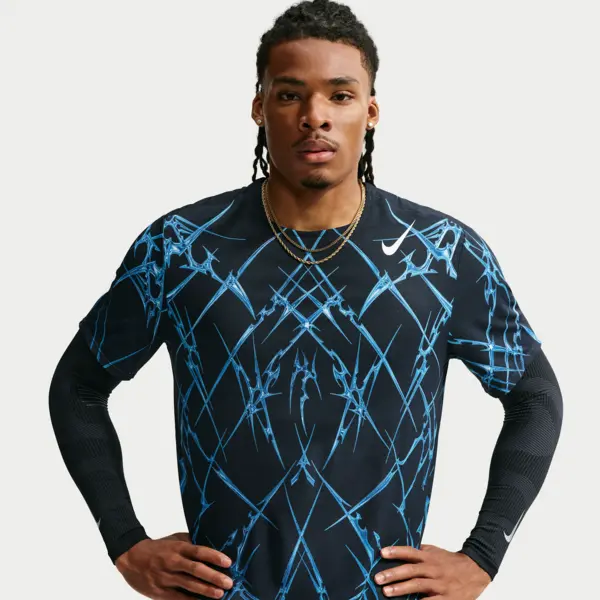 Nike Aeroswift Dri-fit Adv Printed Short-sleeve Running Top - Black