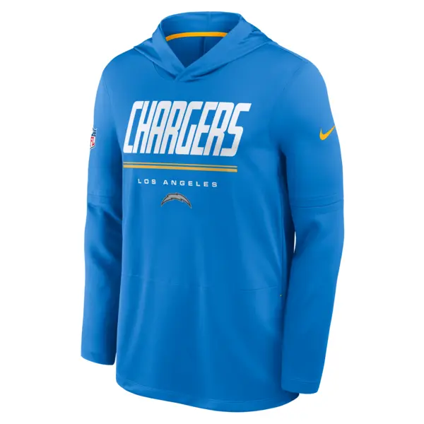 Nike Los Angeles Chargers Sideline Dri-fit Nfl Long-sleeve Hooded Top - Blue