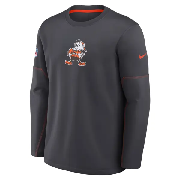 Nike Cleveland Browns Sideline Coaches Therma-fit Nfl Long-sleeve T-shirt - Grey