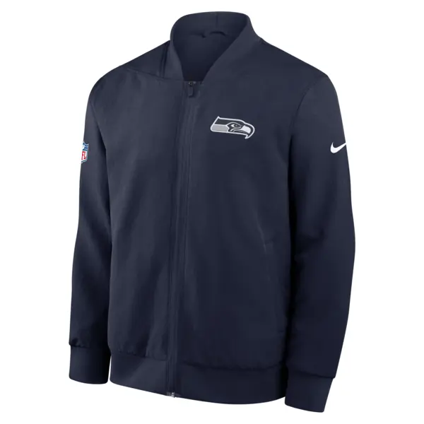 Nike Seattle Seahawks Sideline Nfl Full-zip Bomber Jacket - Blue
