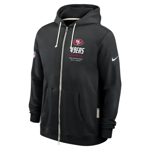 Nike San Francisco 49ers Sideline Standard Issue Dri-fit Nfl Full-zip Hoodie - Black