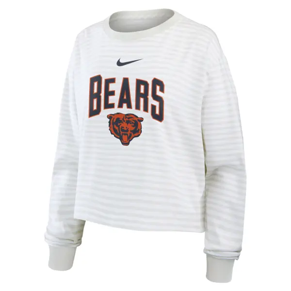 Nike Chicago Bears Primetime Cropped Long-sleeve T-shirt - White