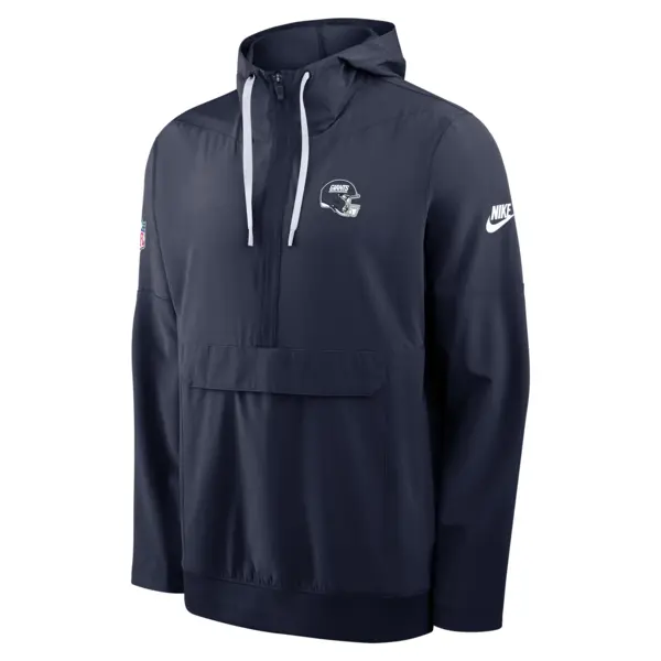 Nike New York Giants Alt Anorak Nfl 1/2-zip Hooded Jacket - Blue