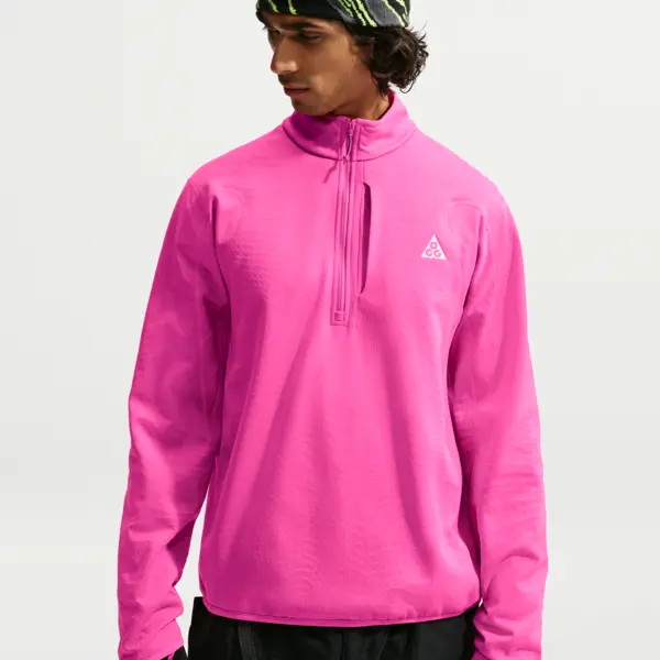 Nike Wolf Grid" Therma-fit 1/2-zip Hiking Top - Pink