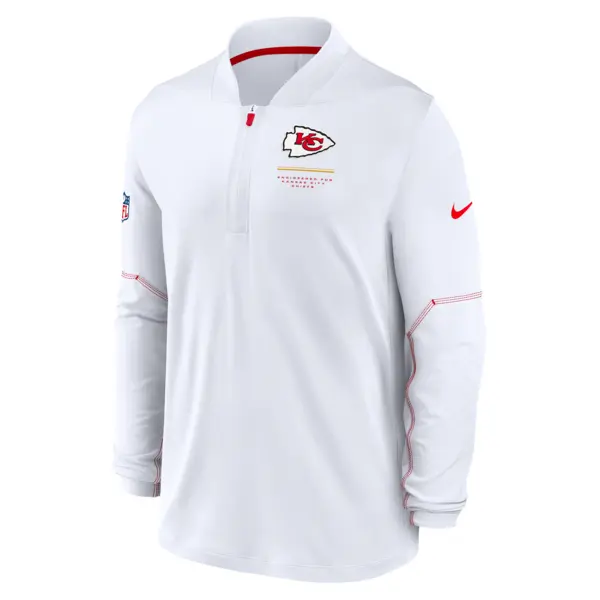 Nike Kansas City Chiefs Sideline Dri-fit Nfl 1/2-zip Top - White
