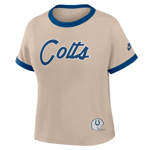 Nike Indianapolis Colts Rewind Ringer Mod Nfl Cropped T-shirt - Brown