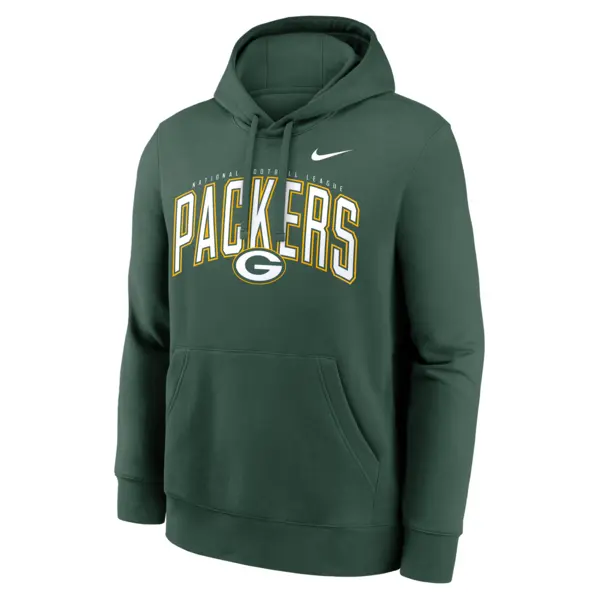 Nike Bay Packers Club Nfl Pullover Hoodie - Green