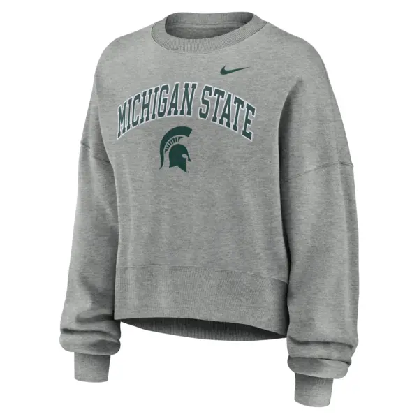 Nike Michigan State Phoenix Arch College Pullover Crew - Grey