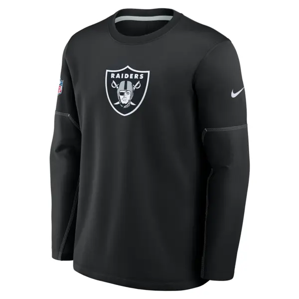 Nike Las Vegas Raiders Sideline Coaches Therma-fit Nfl Long-sleeve T-shirt - Black