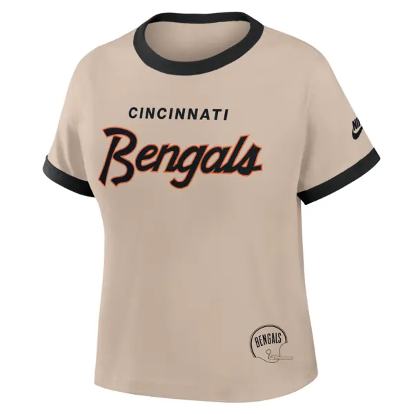 Nike Cincinnati Bengals Rewind Ringer Mod Nfl Cropped T-shirt - Brown