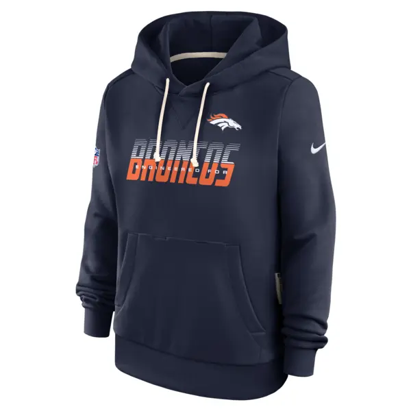 Nike Denver Broncos Sideline Standard Issue Dri-fit Nfl Pullover Hoodie - Blue