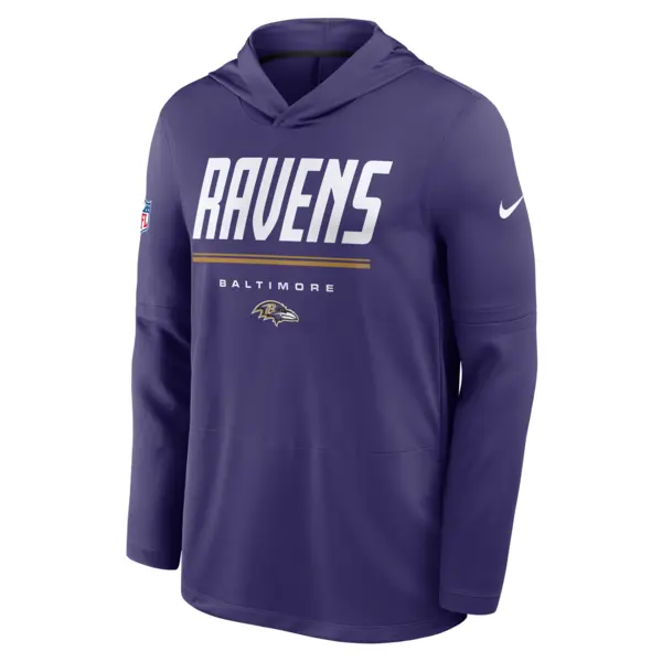 Nike Baltimore Ravens Sideline Dri-fit Nfl Long-sleeve Hooded Top - Purple